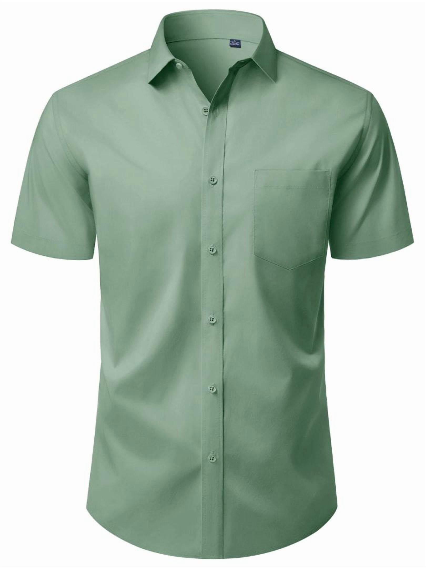 Alimens & Gentle Mens Button Up Shirt Stretched Wrinkle Free Short ...