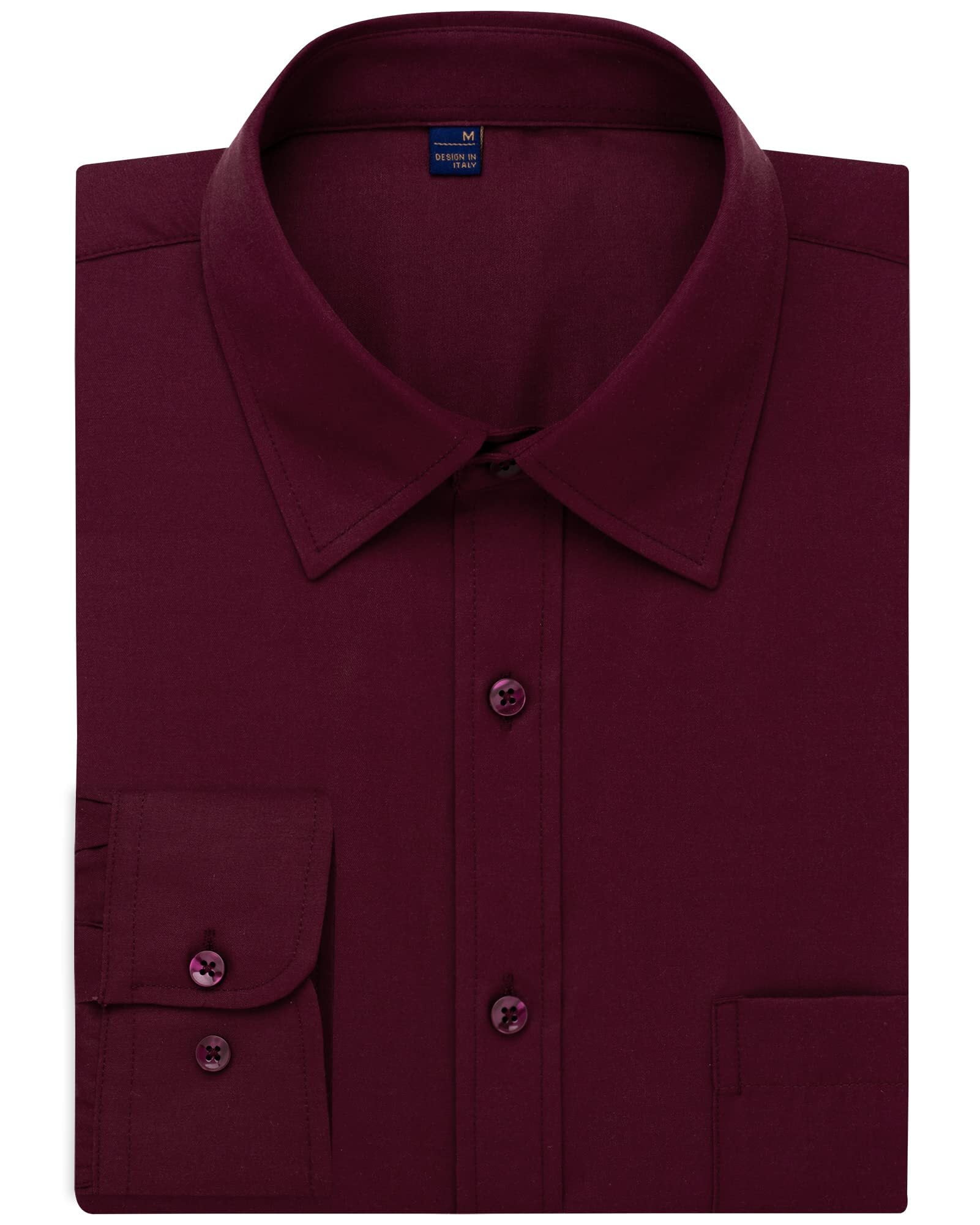 Alimens & Gentle Mens Long Sleeve Basic Business Shirt Formal Dress ...