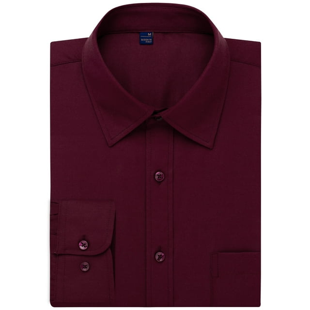 Alimens & Gentle Mens Long Sleeve Basic Business Shirt Formal Dress ...