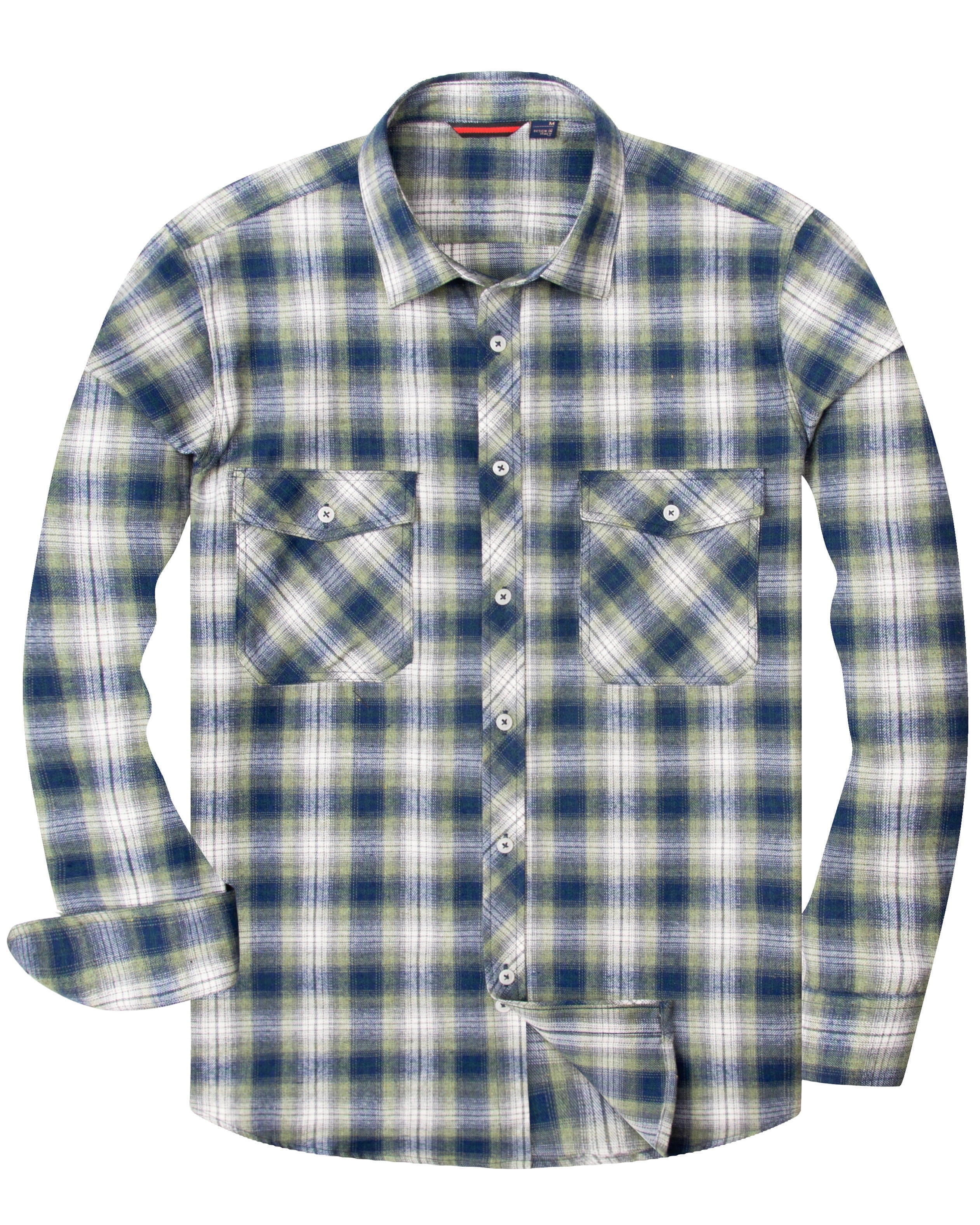 Alimens And Gentle Mens Long Sleeve Flannel Shirt Casual Plaid Shirts