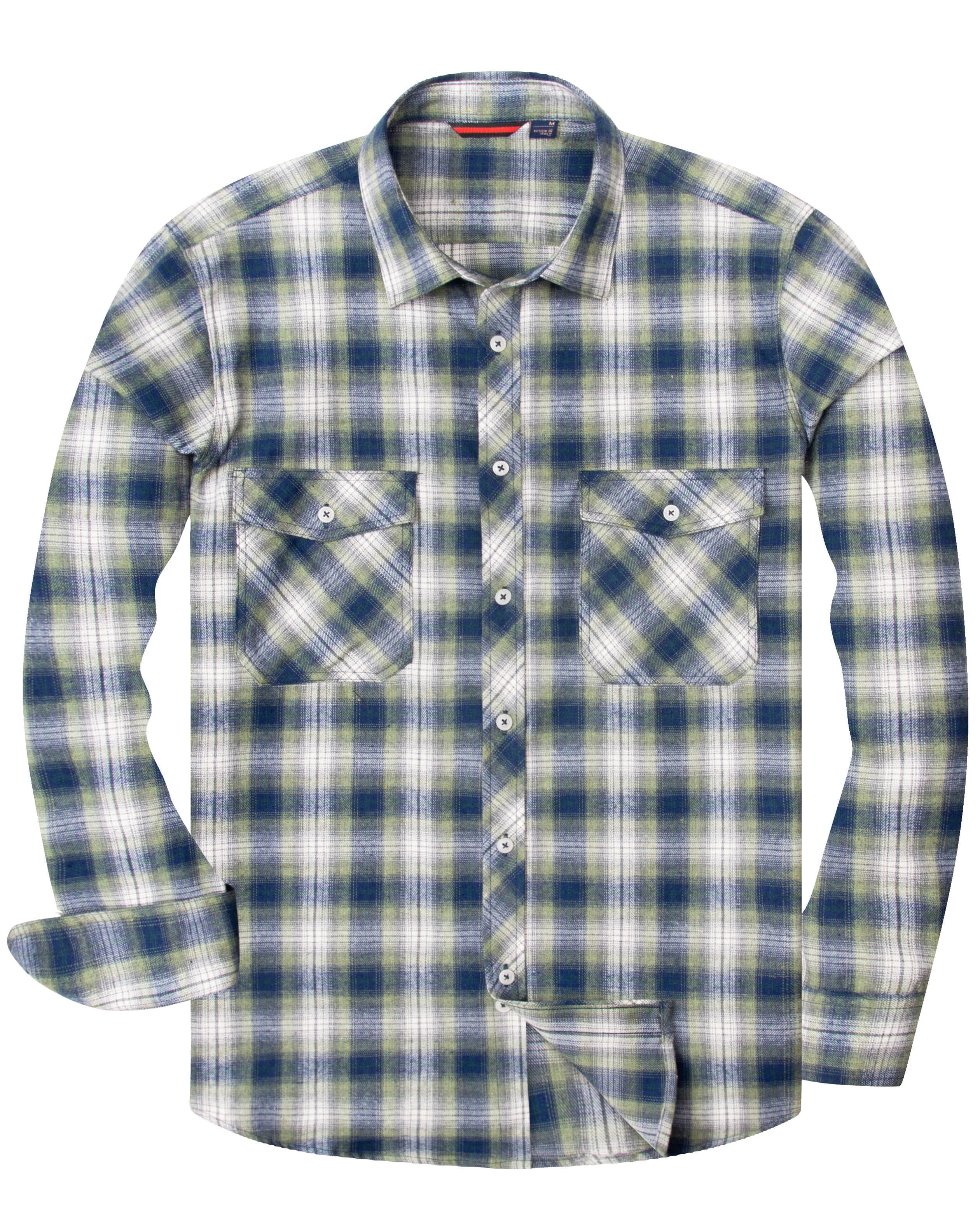 Alimens And Gentle Mens Long Sleeve Flannel Shirt Casual Plaid Shirts