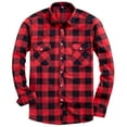 Alimens And Gentle Mens Christmas Red Plaid Flannel Shirt Long Sleeve