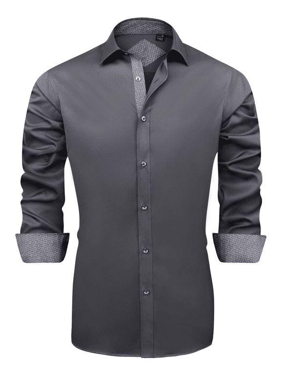 Alimens & Gentle Stretch Formal Shirts for Men Long Sleeve Work Dress ...