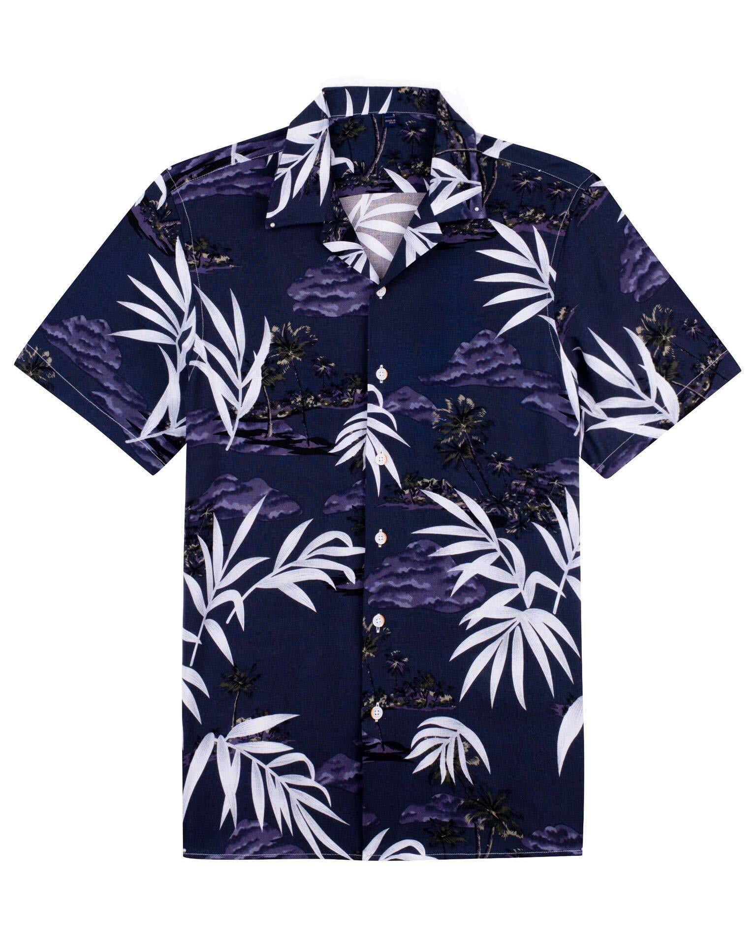 Alimens & Gentle Men's Hawaiian Aloha Cotton Shirt, Short Sleeve, Beach ...