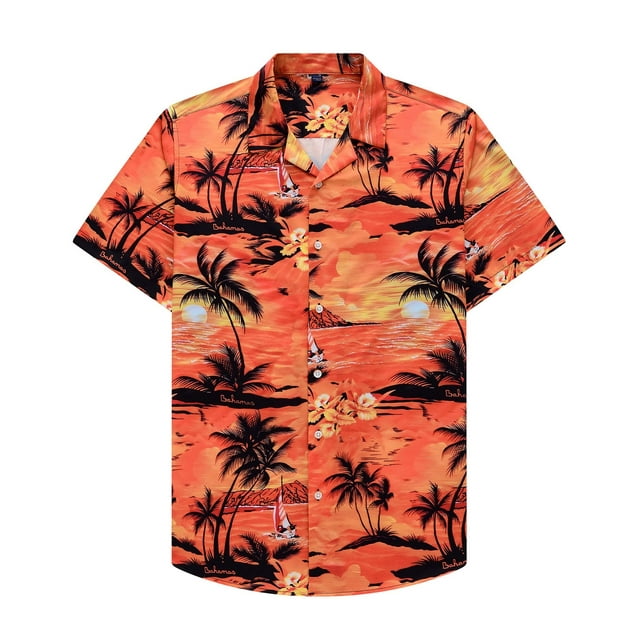 Alimens & Gentle Men's Aloha Hawaiian Beach Style Shirt, Short Sleeve ...