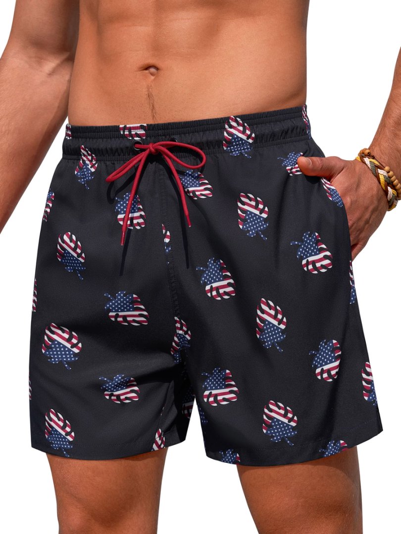 Alimens & Gentle Mens Swim Trunks With Mesh Liner Quick Dry Board ...