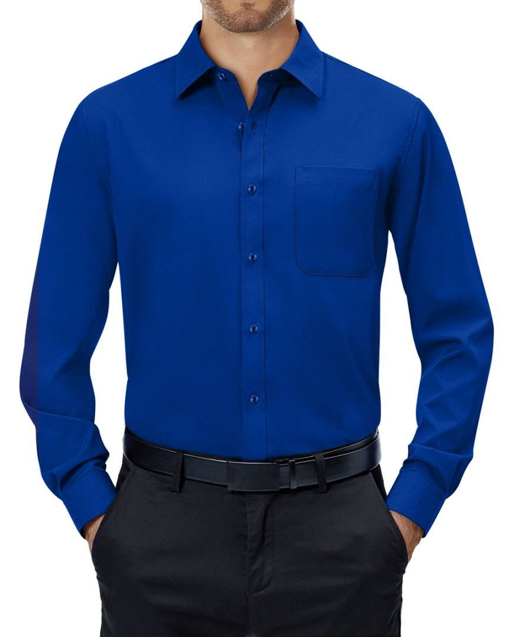 Alimens & Gentle Mens Wrinkle-free Long Sleeve Dress Shirt Solid ...