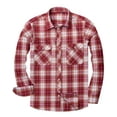 Alimens And Gentle Mens Heavy Thick Red Plaid Flannel Long Sleeve Casual