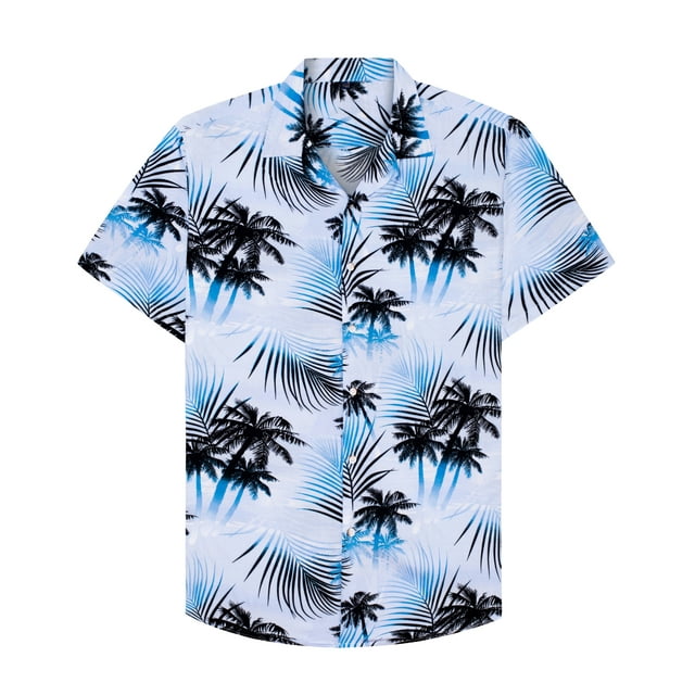 Alimens & Gentle Men's Hawaiian Cotton Style Regular Fit Short Sleeve ...