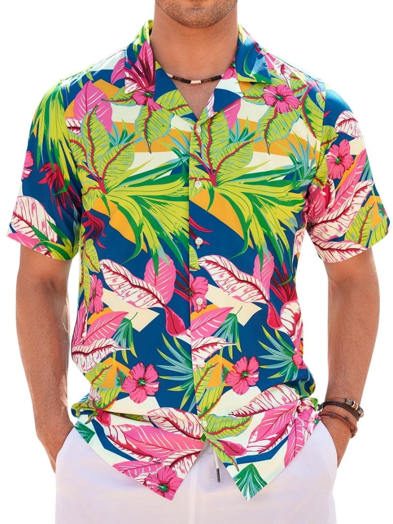 Alimens & Gentle Short Sleeve Hawaiian Tops Aloha Camp Collar Shirts ...