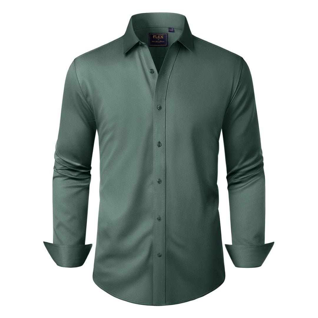 Alimens & Gentle Stretch Formal Shirts for Men Long Sleeve Work Dress ...