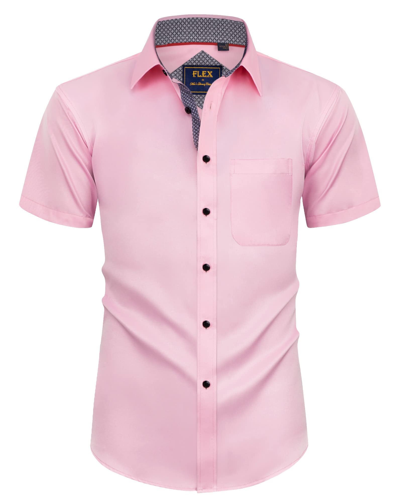 Alimens & Gentle Stretch Short Sleeve Dress Shirt Regular Fit Business ...