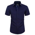 Alimens & Gentle Men's Fashion Cotton Stretch Short Sleeve Dress Shirt ...