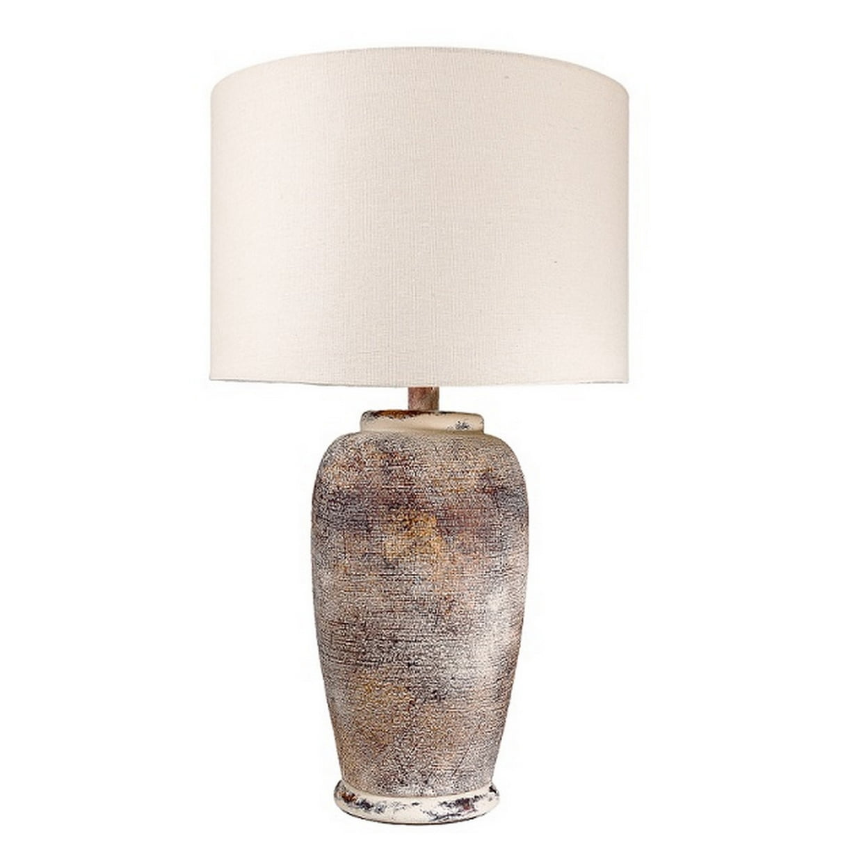 Alin 29 Inch Hydrocal Table Lamp Drum Shade Urn Shaped Base Pink Brown ...