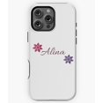 Alina Floral Name Calligraphy Design Phone Case for iPhone 16 15 14 13 ...