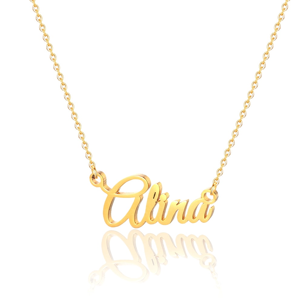 Alina Name Necklace Personalized, Gold Plated Custom Name Necklace ...