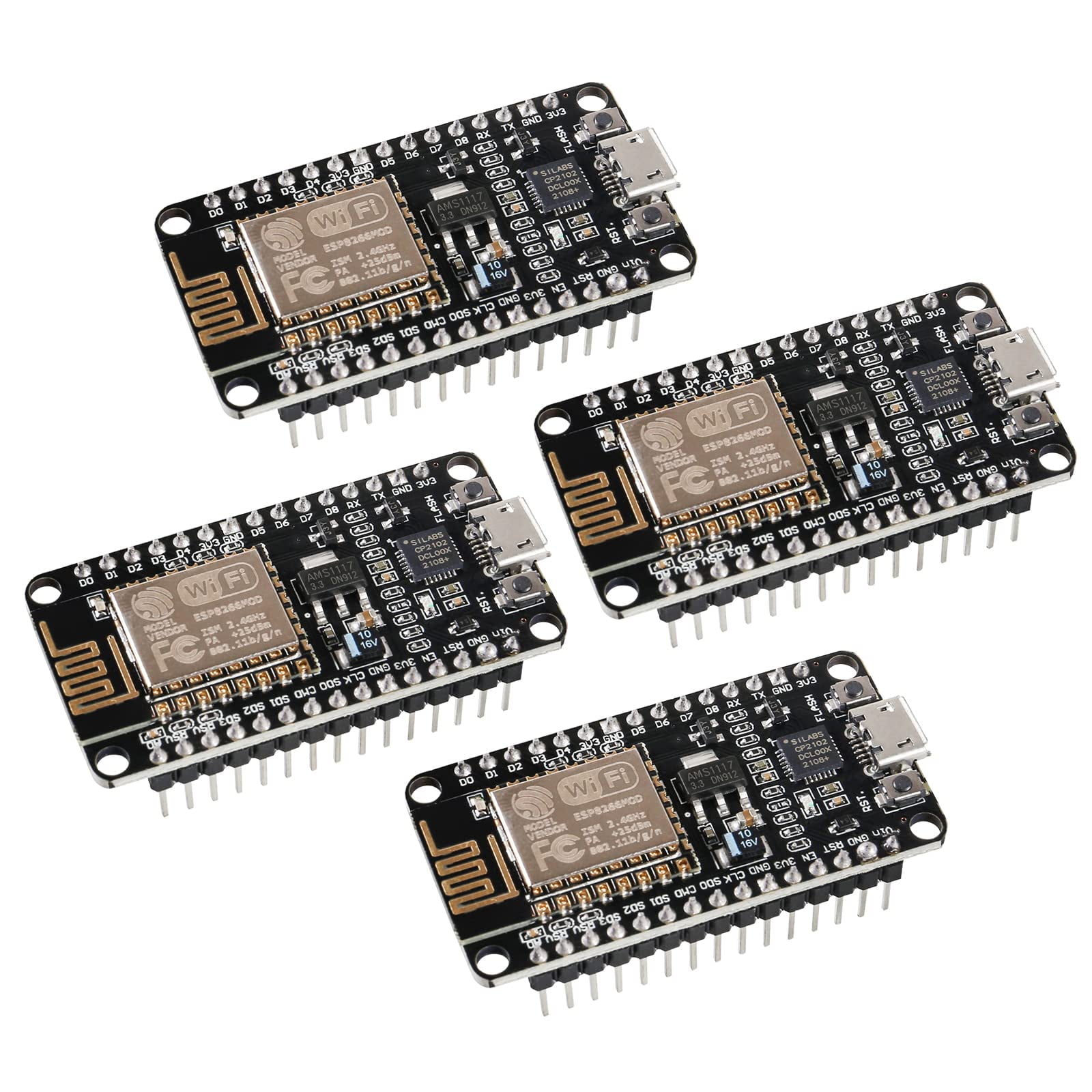 Alinan 4pcs ESP8266 NodeMCU KEF16 CP2102 ESP-12E Internet WiFi ...