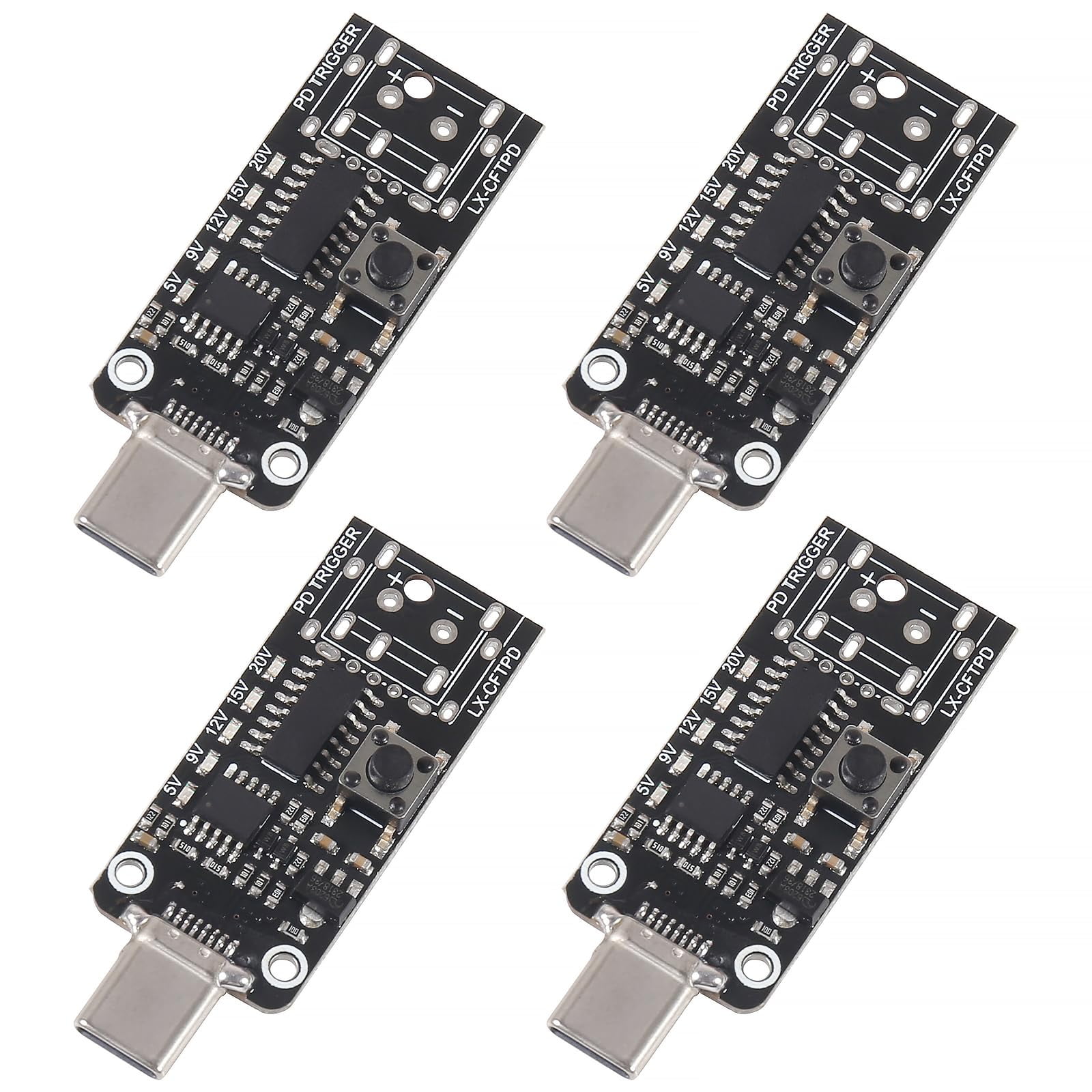 Alinan 4pcs Type-C 5A SSF20 PD Trigger Board, Type-C Male Input PD 5V ...