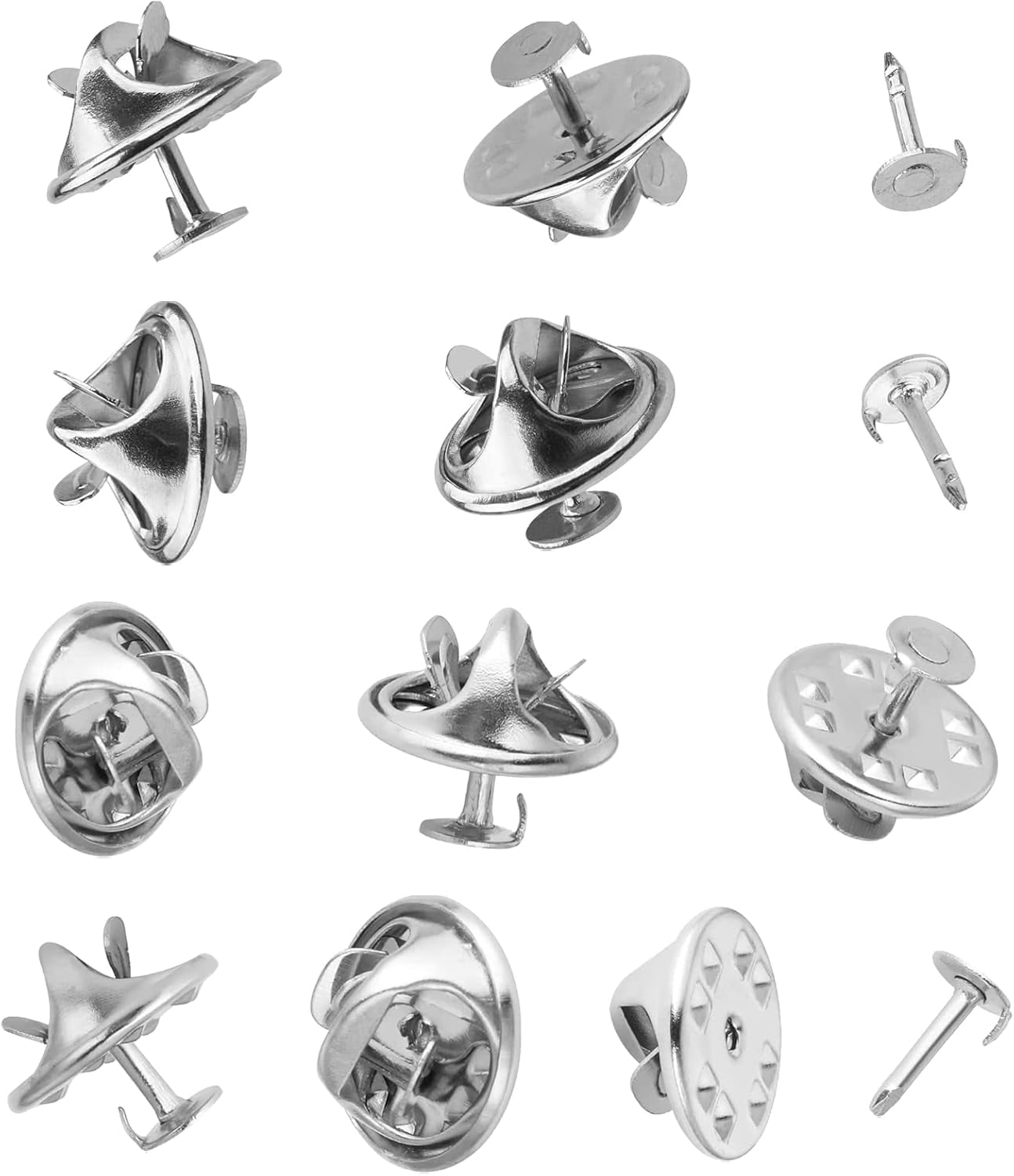 Alinwnia 120 Pairs Metal Pin and Pin Backings,8mm Length 4mm Width ...