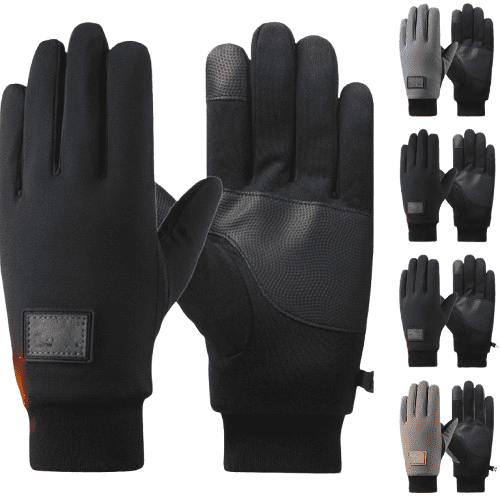 Alinwnia 2Pairs Winter Gloves with Fleece, Coldproof Men Women Thermal ...
