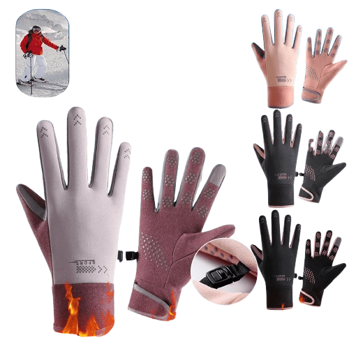 Alinwnia 2Pairs Winter Gloves Women Men Windproof, Cold Weather Warm ...