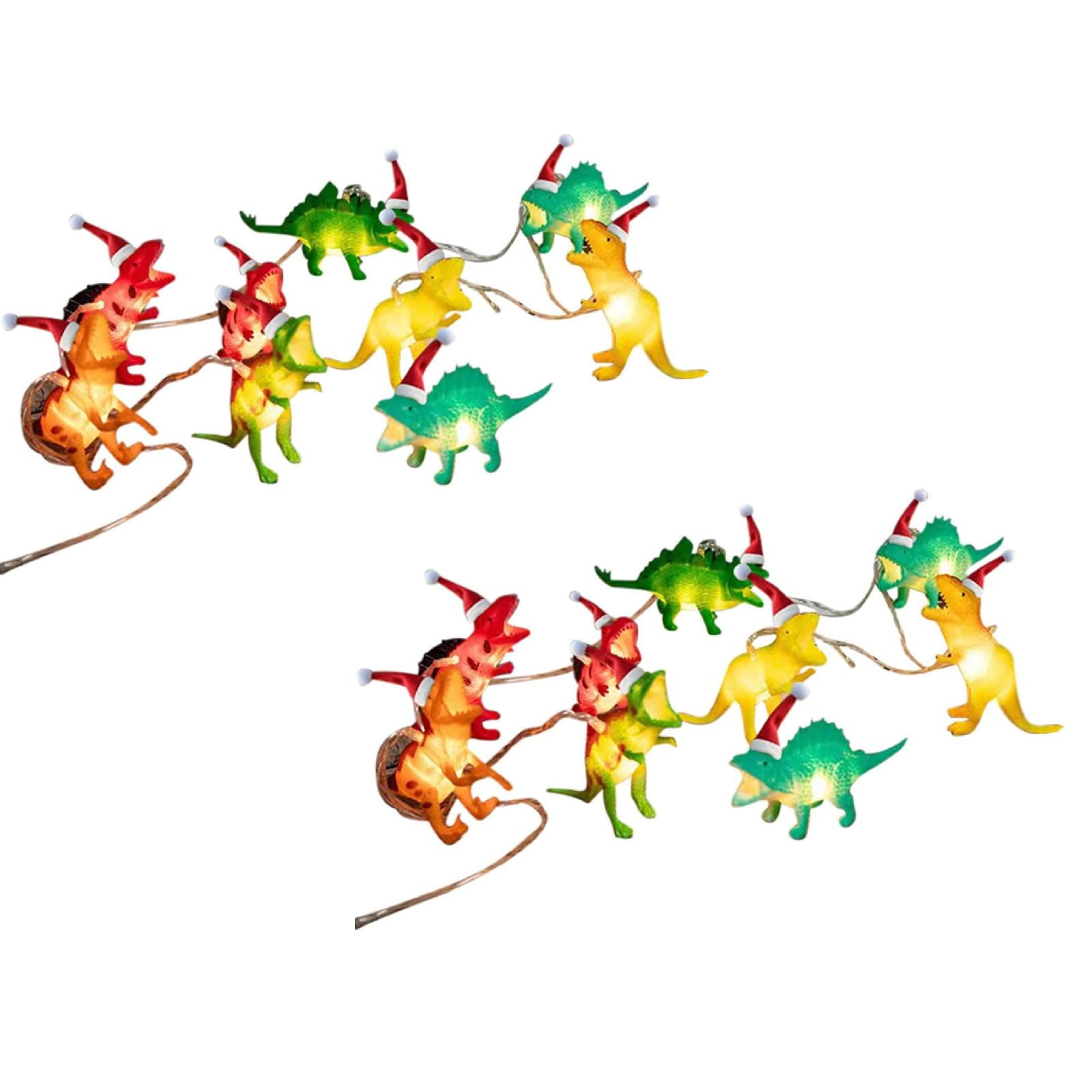 Alinwnia 2Pcs LED Dinosaur String Lights with Bright Dinosaurs ...