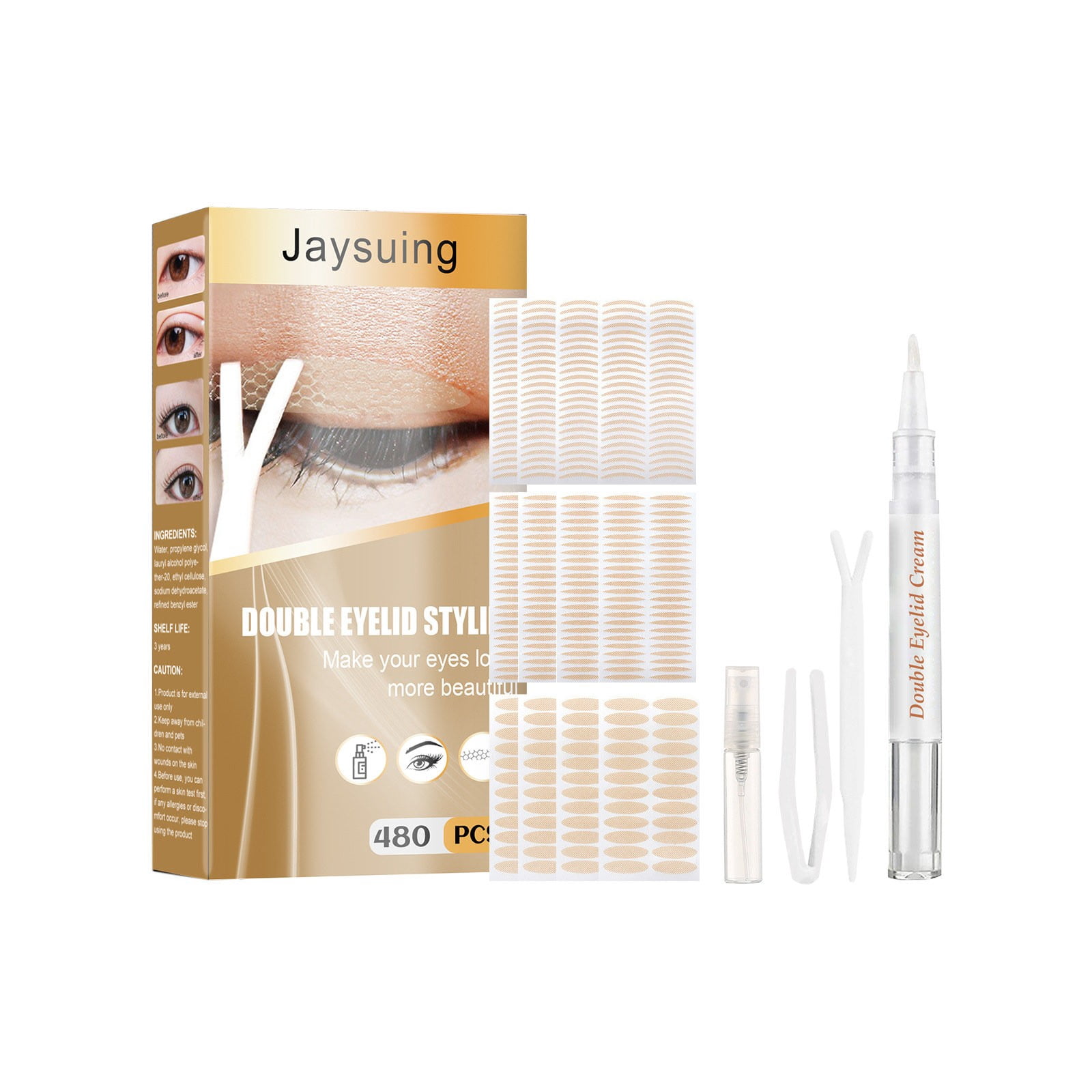 Alinwnia 480Pcs Watertight Hidden Double Eyelid Tape, Natural Fiber ...