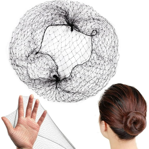Alinwnia 50pcs 60cm Hair Nets Invisible Elastic Edge Mesh Hairnets ...