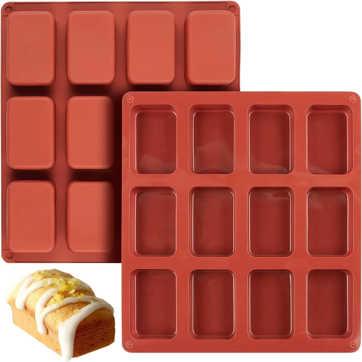 Alinwnia Mini Loaf Pan,2PCS 12-Cavities Non-Stick Mini Cake Baking Tank ...