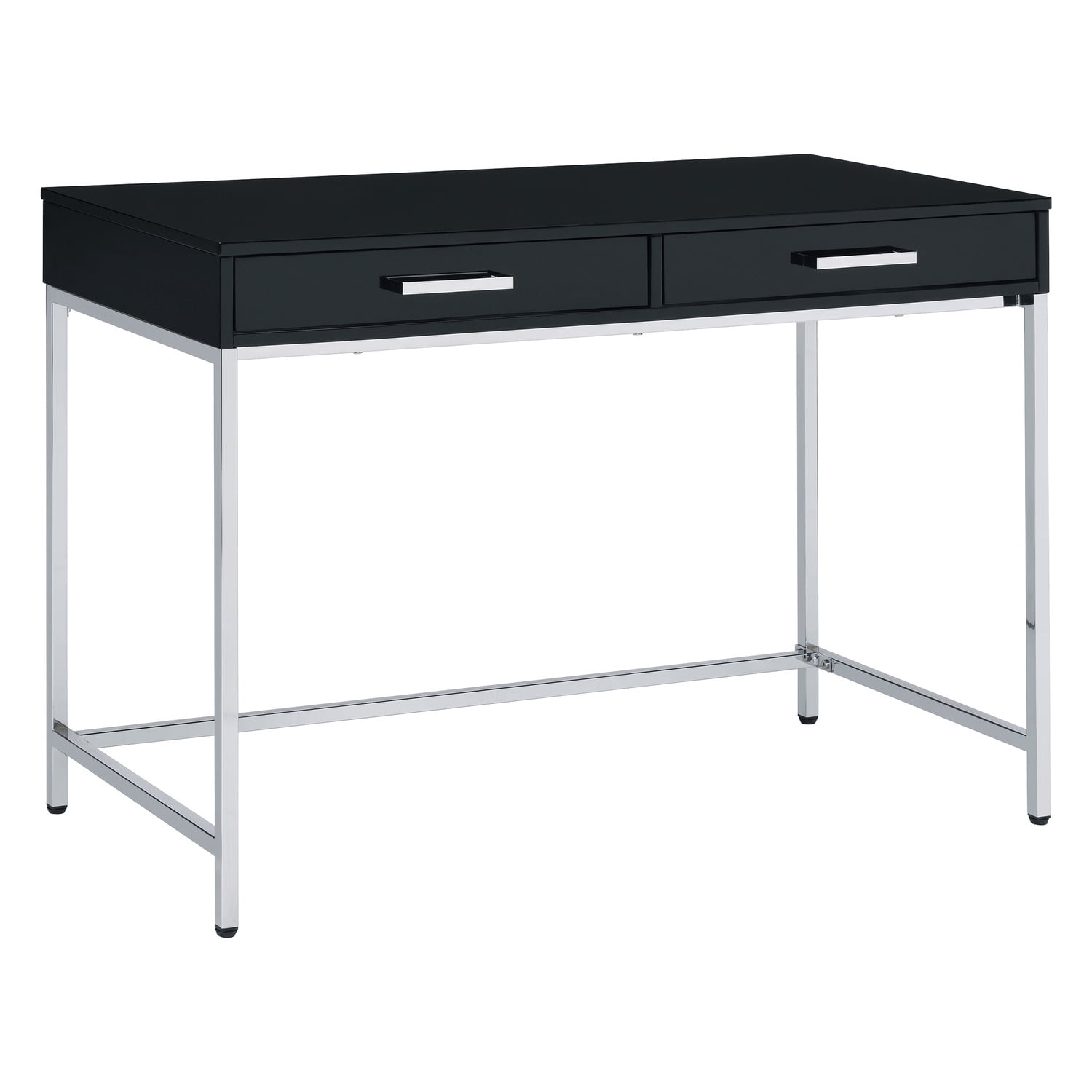 OSP Home Furnishings Alios Desk, Black Gloss Finish, Engineered Wood ...