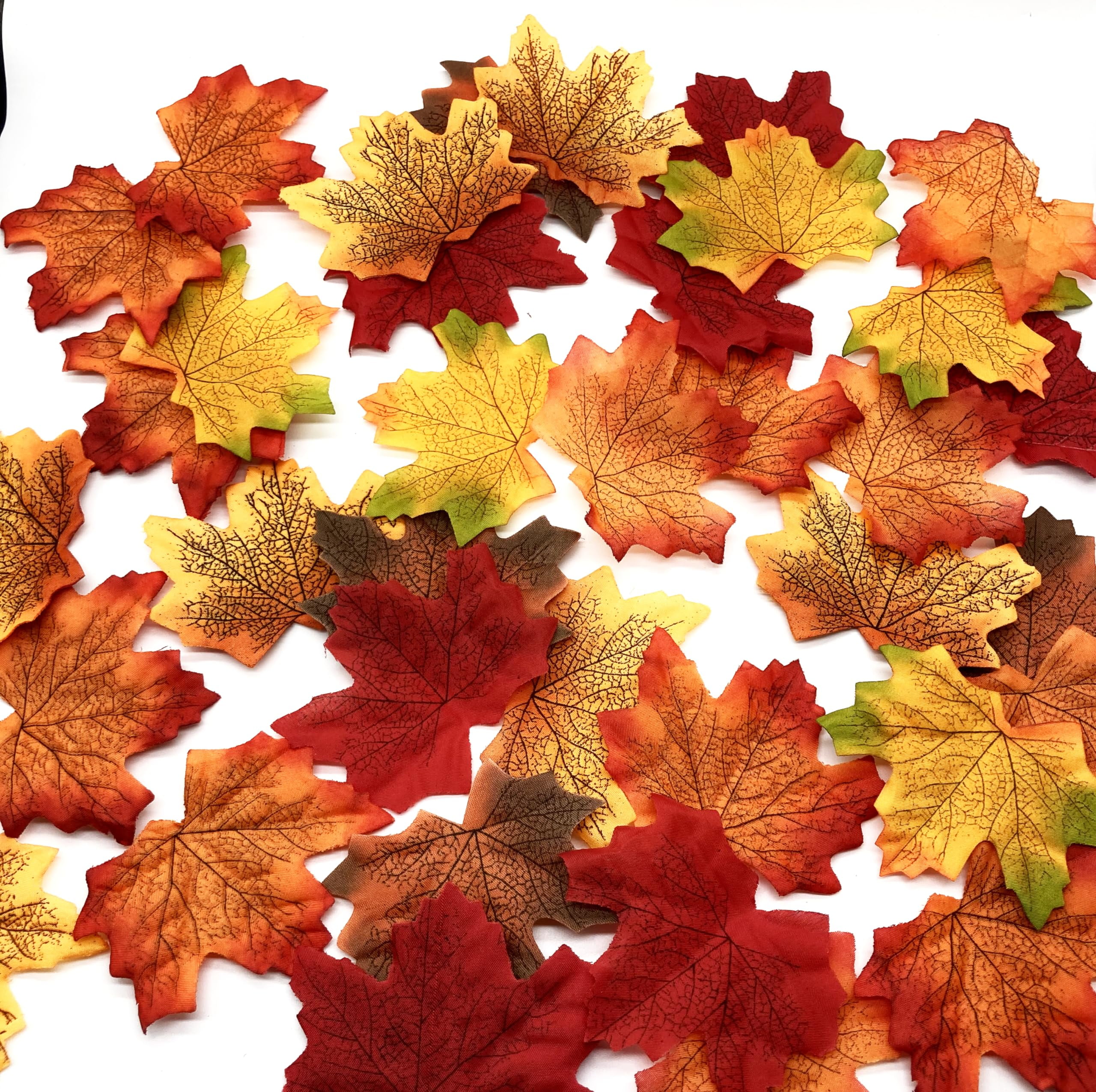Aliotech 250PCS Multicolor Color Artificial Maple Leaves Fall Leaves ...
