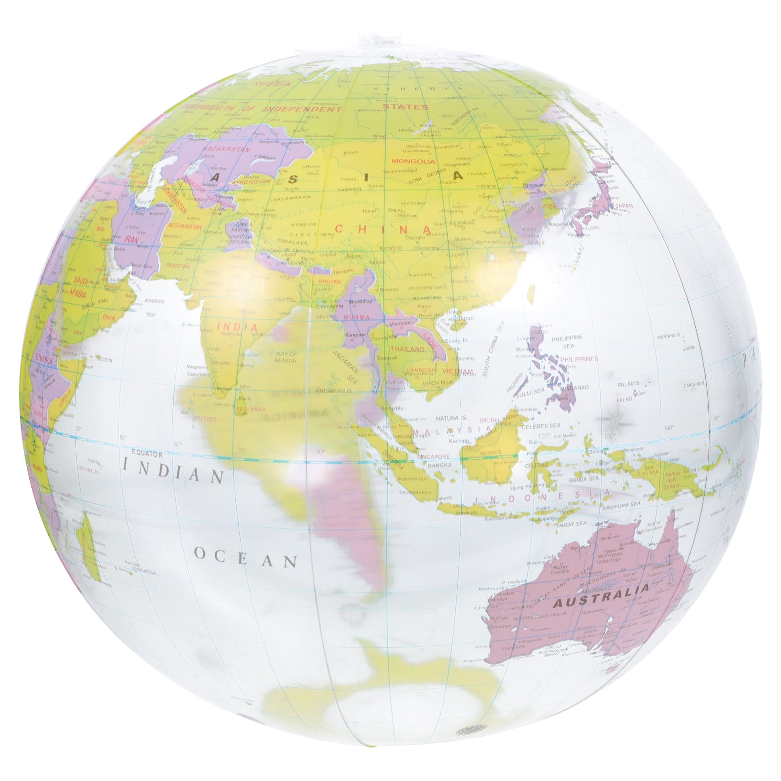 Alipis 16-Inch Inflatable Globe Beach Ball - World Globe Clear Ocean ...