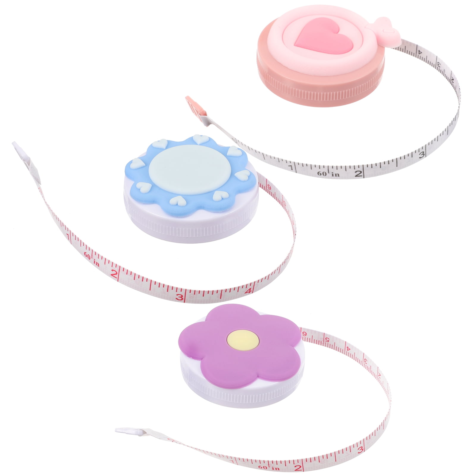 Alipis 3 pcs Mini Tape Measure Retractable Cute Tape Measure Body ...