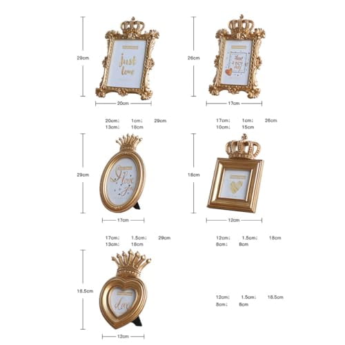 Alipis Vintage Picture Frame, 3Inch Luxury Gold Crown Photo Frame ...
