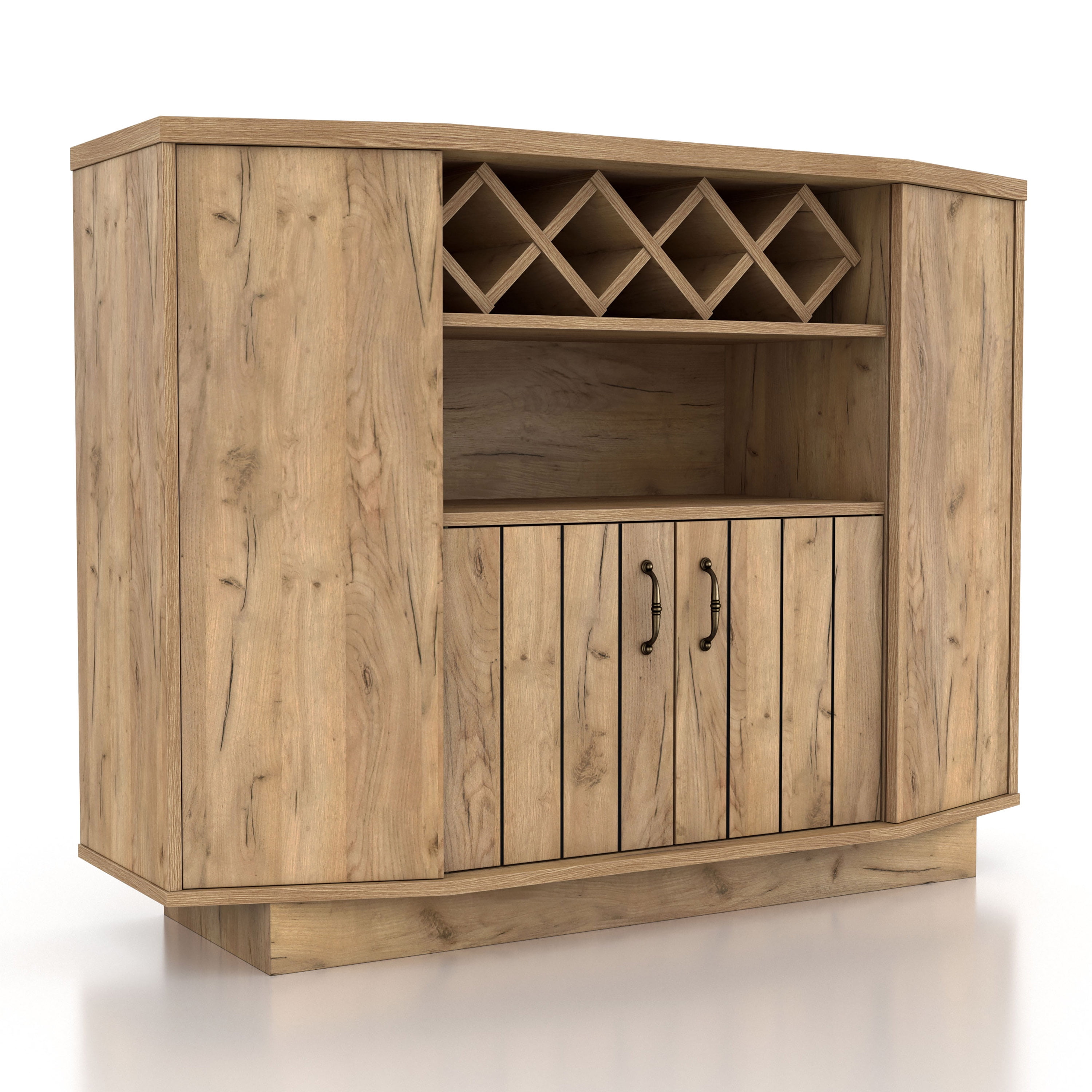 Alisa Indoor Multi-Storage Wood Light Oak Buffet for Dining Room ...