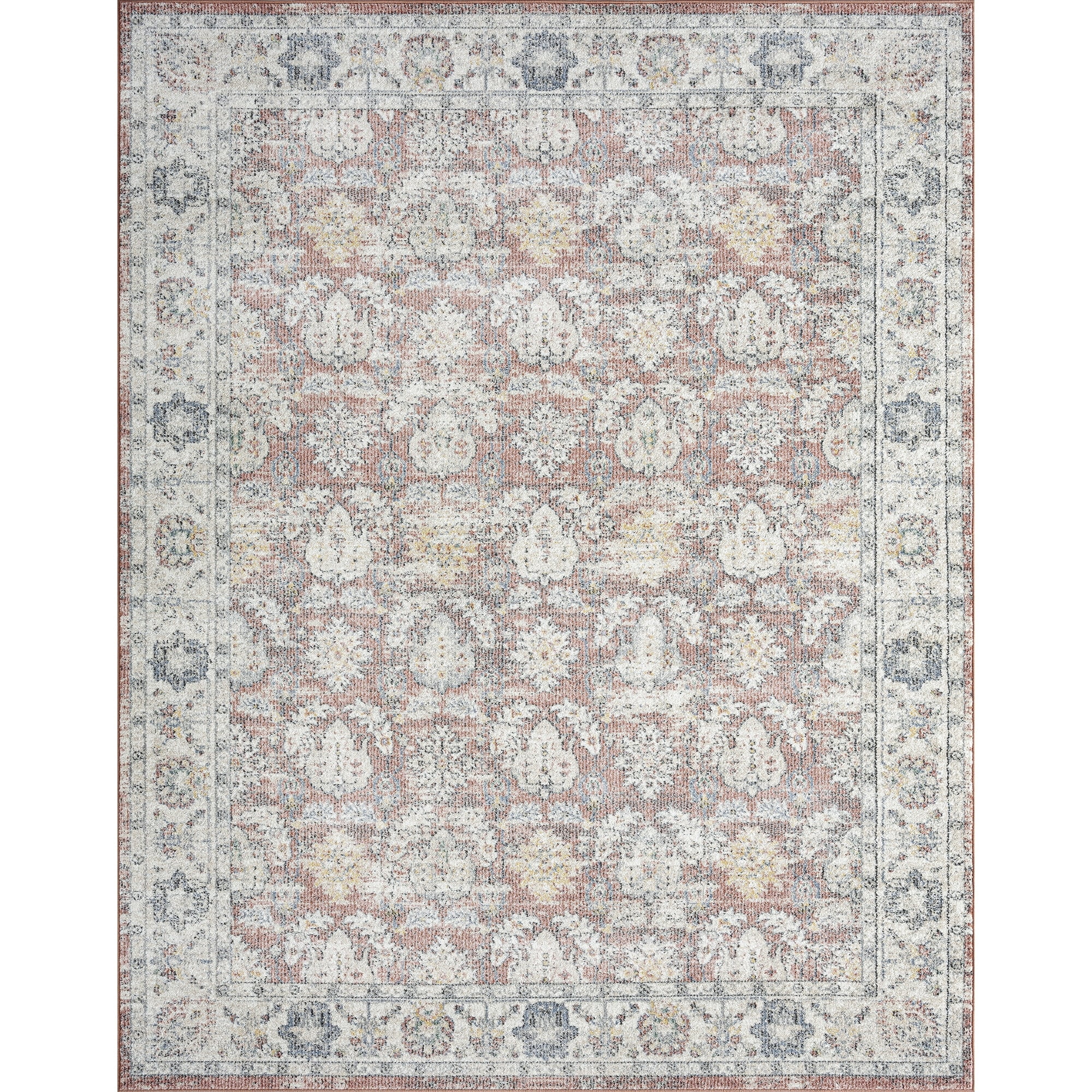 Alise Rugs Addalyn Oriental Border Area Rug Rust/Cream 5'3'' x 7'3'' 5 ...
