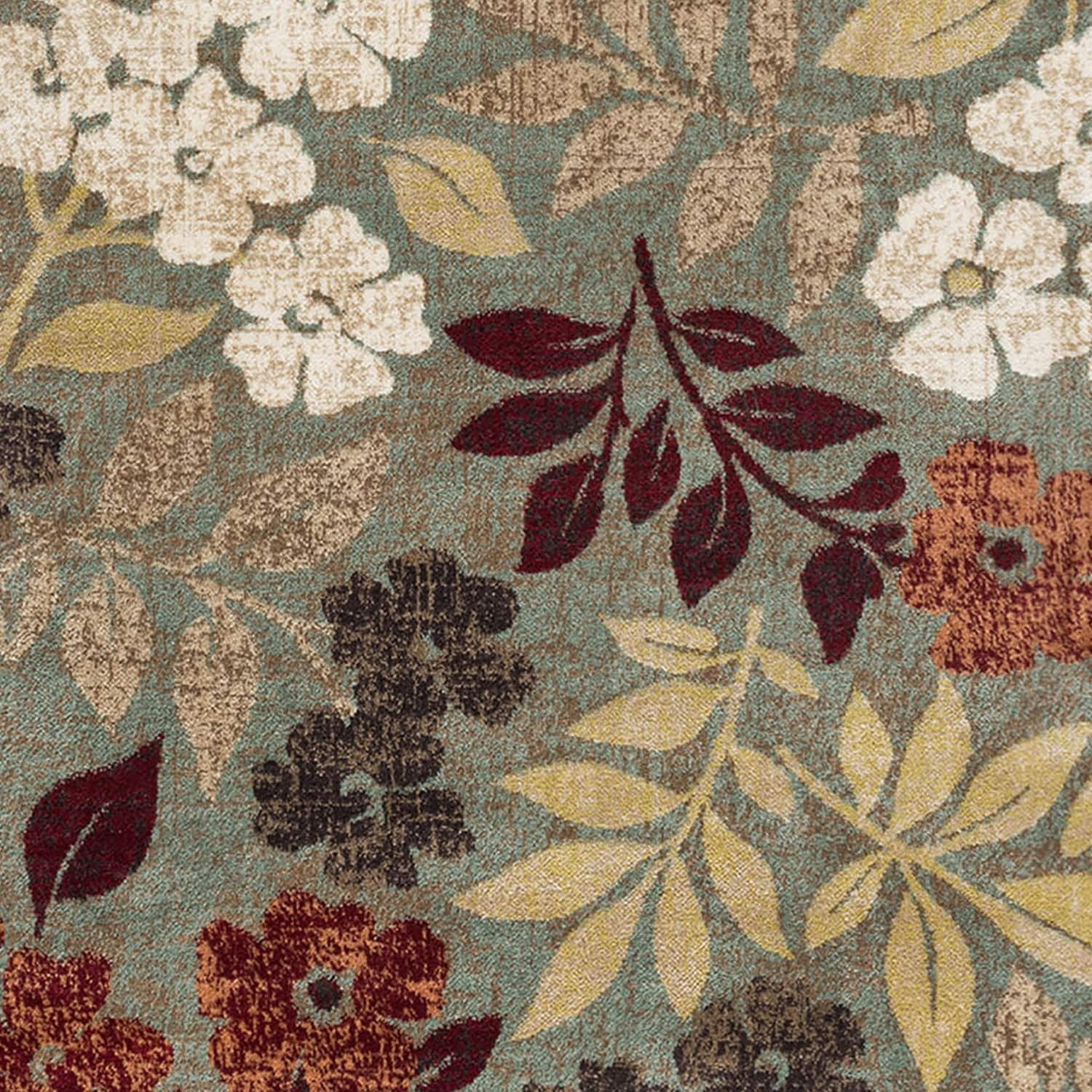 Alise Rugs Decora Shabby Chic Floral Indoor Area Rug Seafoam 7'10 ...