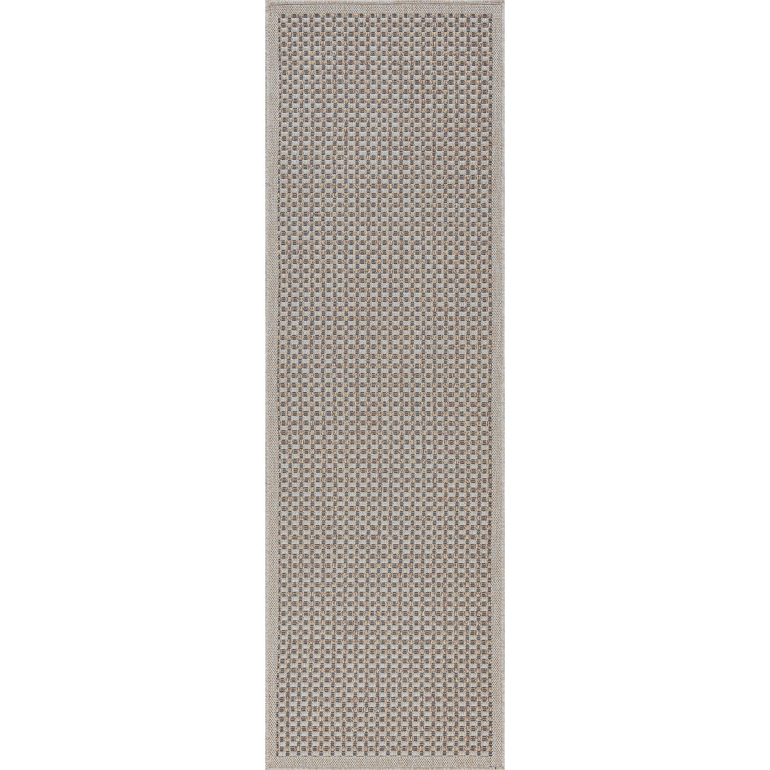 Alise Rugs Dennis Coastal Windowpane Indoor/Outdoor Use Rug Beige/Brown ...