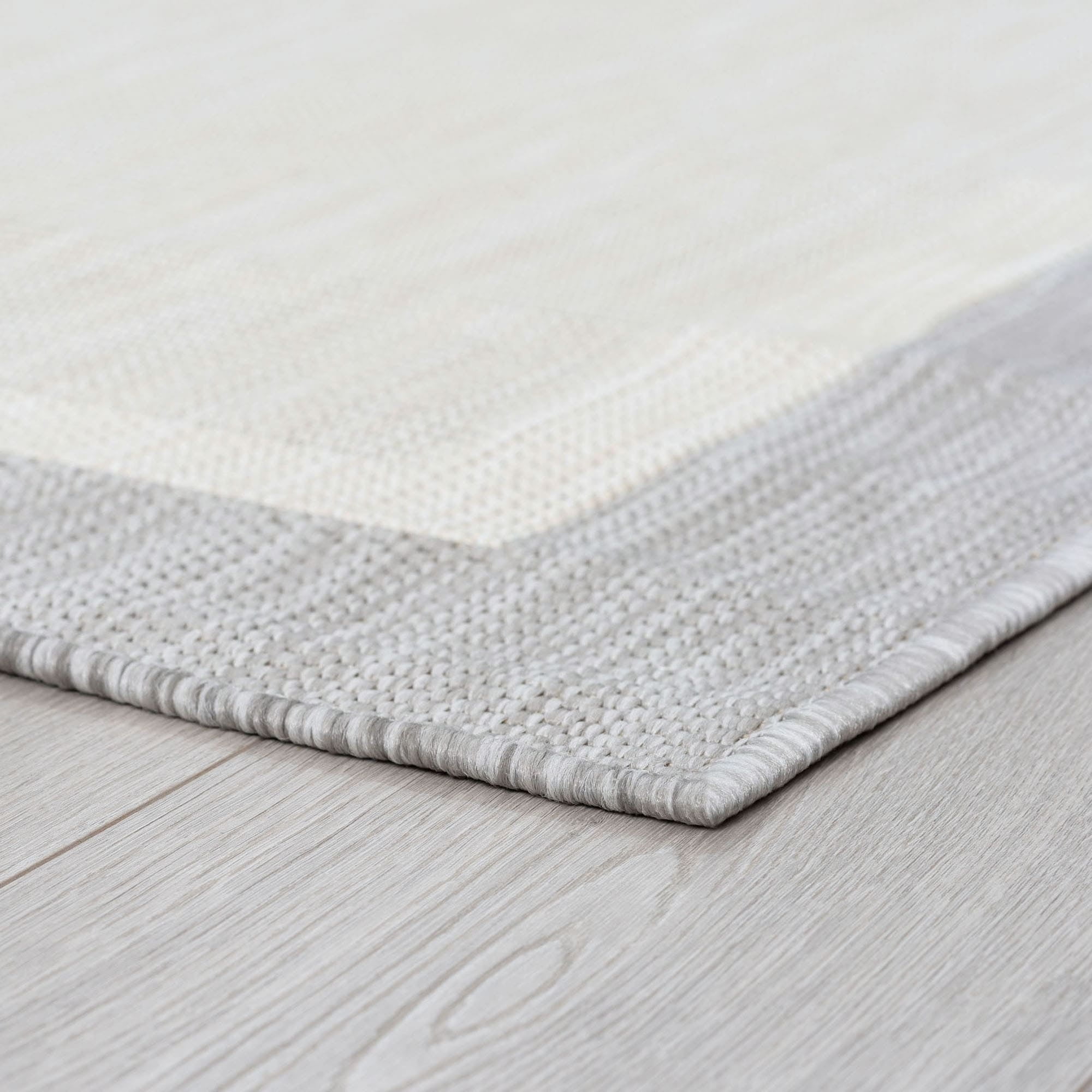 Alise Rugs Exo Coastal Border Indoor/Outdoor Area Rug Gray/Cream 2' x 2 ...