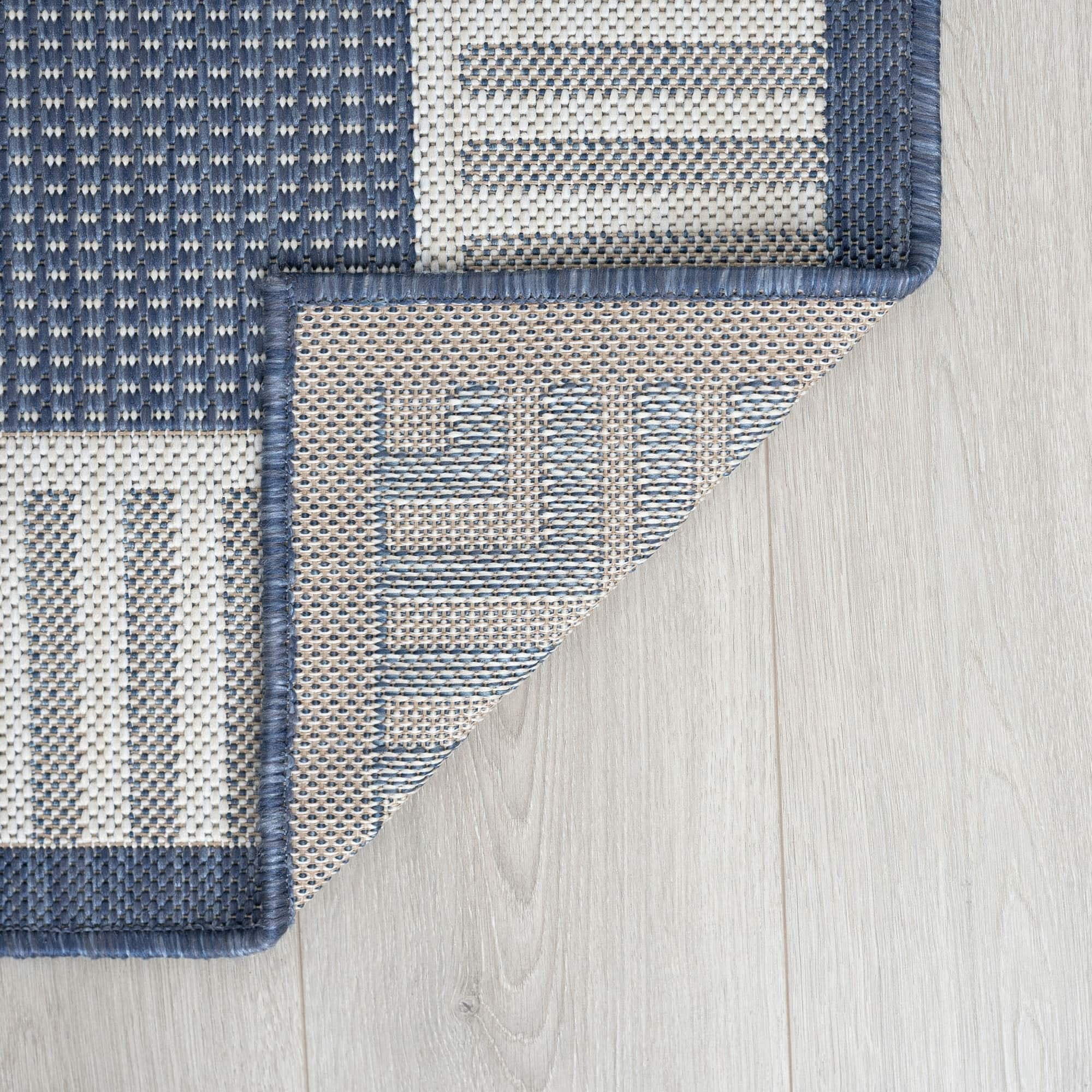Alise Rugs Exo Coastal Border Indoor/Outdoor Area Rug Navy/Cream 2' x 2 ...