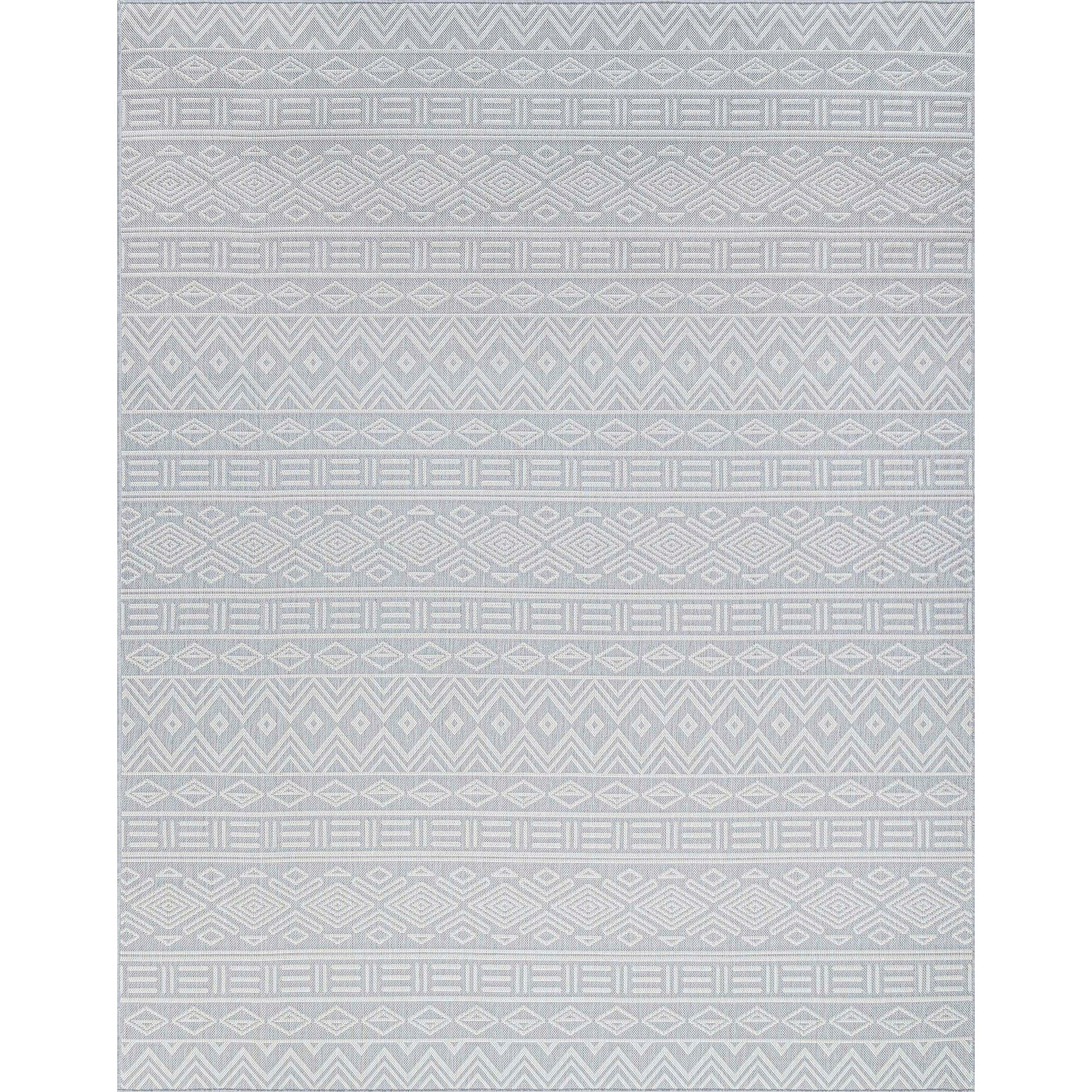 Alise Rugs Exo Coastal Diamond Indoor/Outdoor Area Rug Gray/Cream 4' x ...