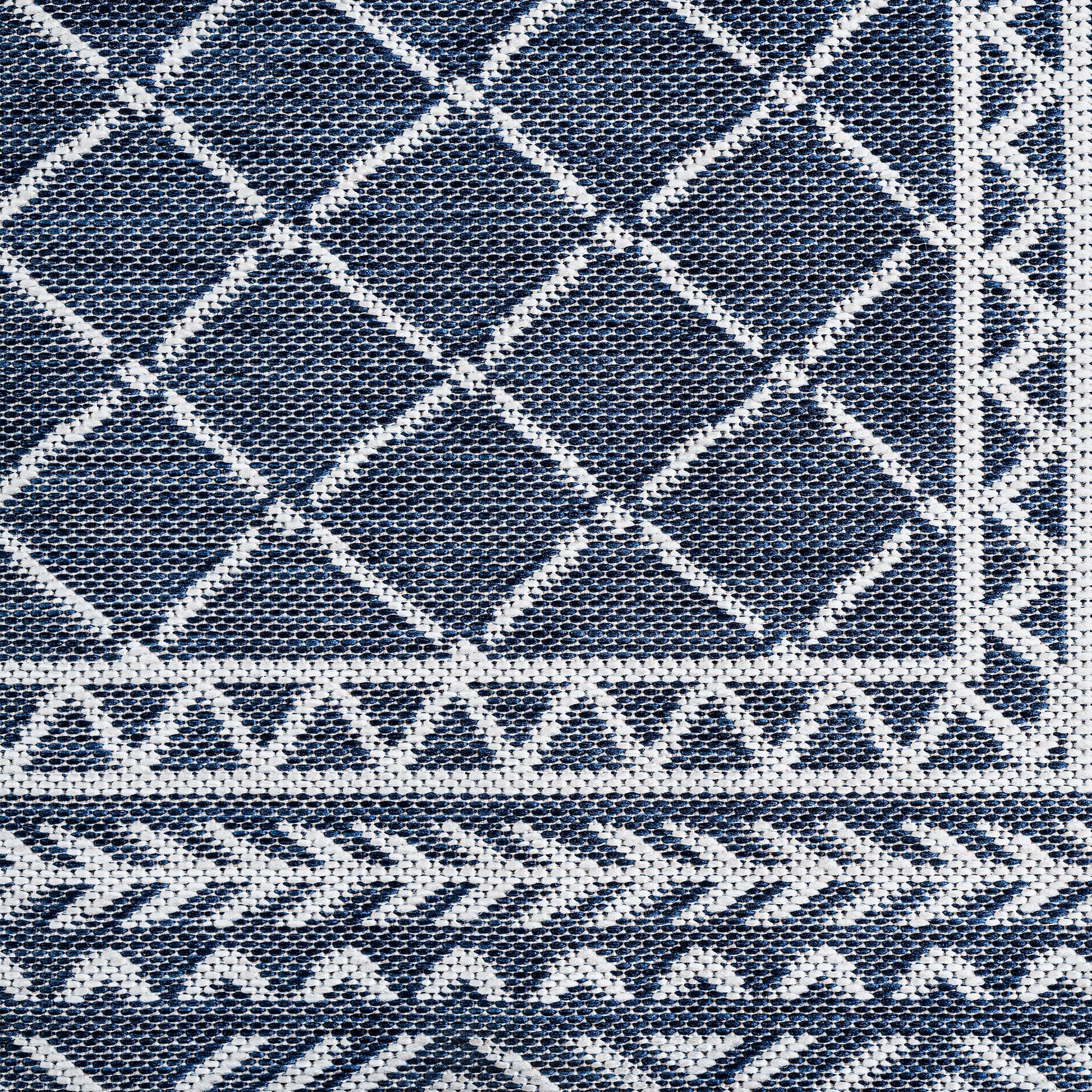 Alise Rugs Exo Coastal Diamond Indoor/Outdoor Area Rug Navy/Cream 2'3 ...