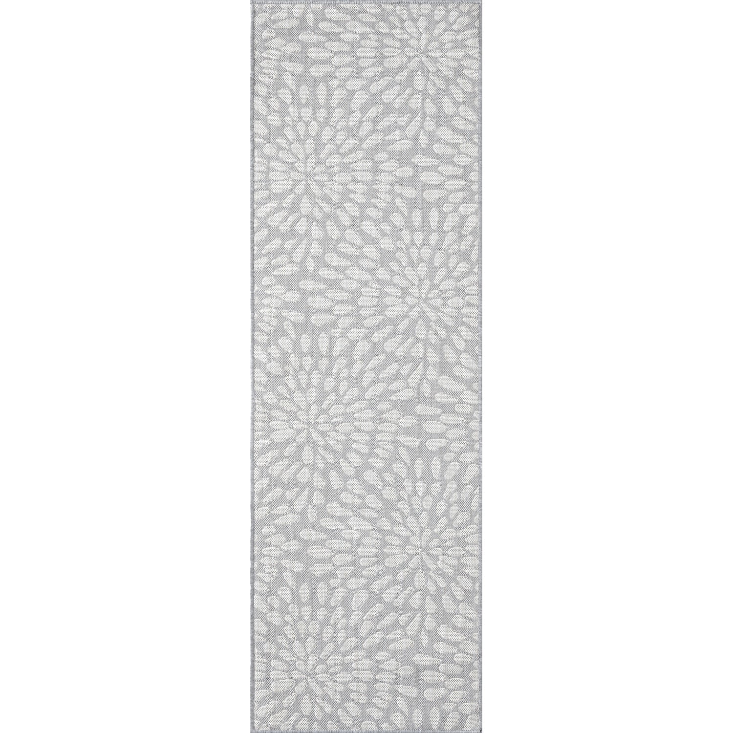 Alise Rugs Exo Coastal Floral Indoor/Outdoor Area Rug Gray/Cream 2'3 ...