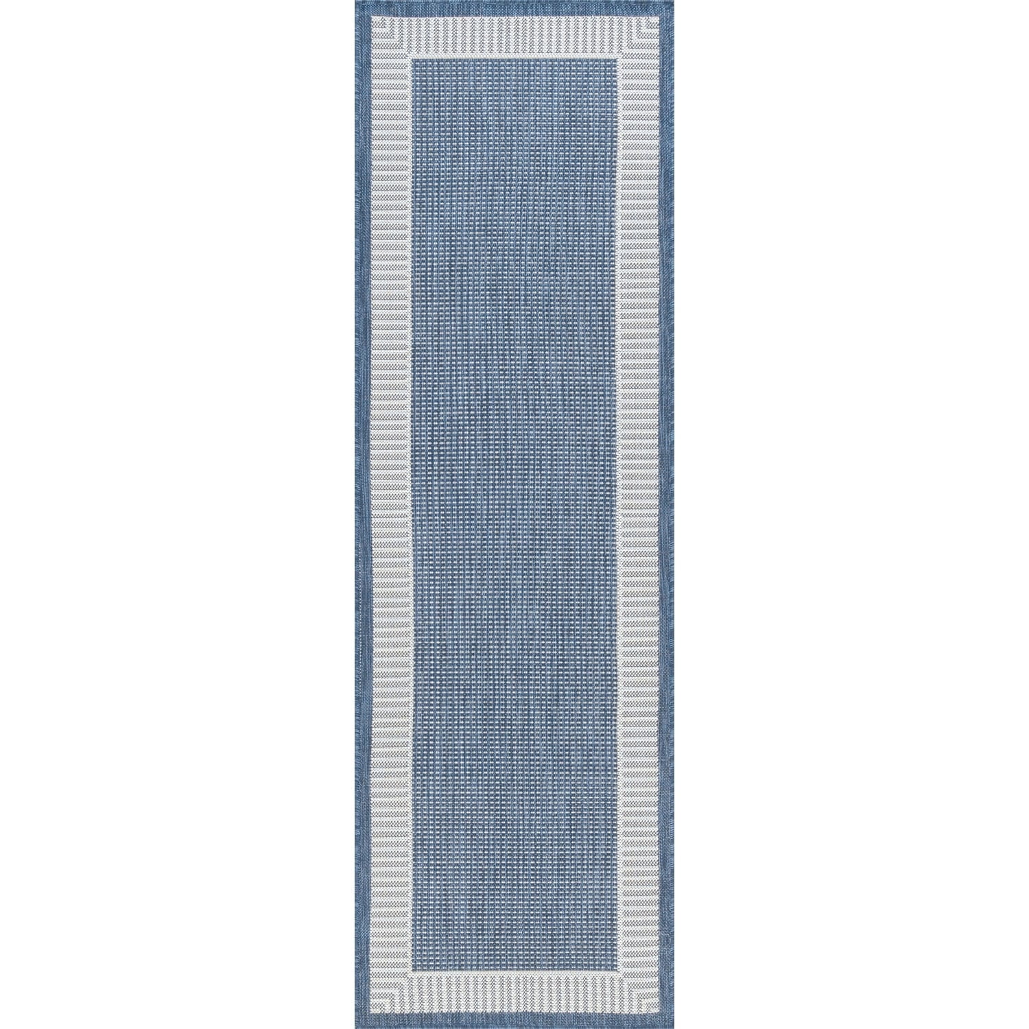 Alise Rugs Exo Coastal Striped Border Indoor/ Outdoor Area Rug Blue ...