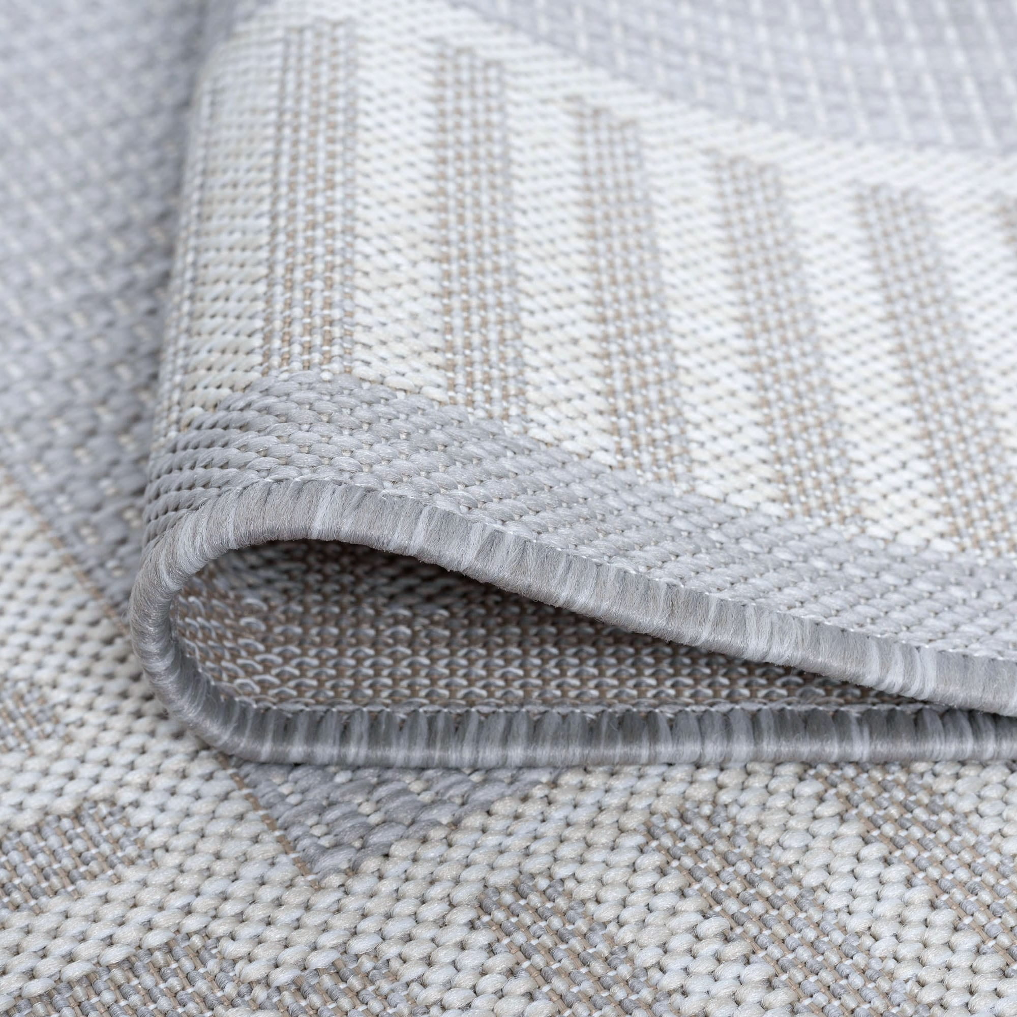 Alise Rugs Exo Coastal Striped Border Indoor/ Outdoor Area Rug Gray ...