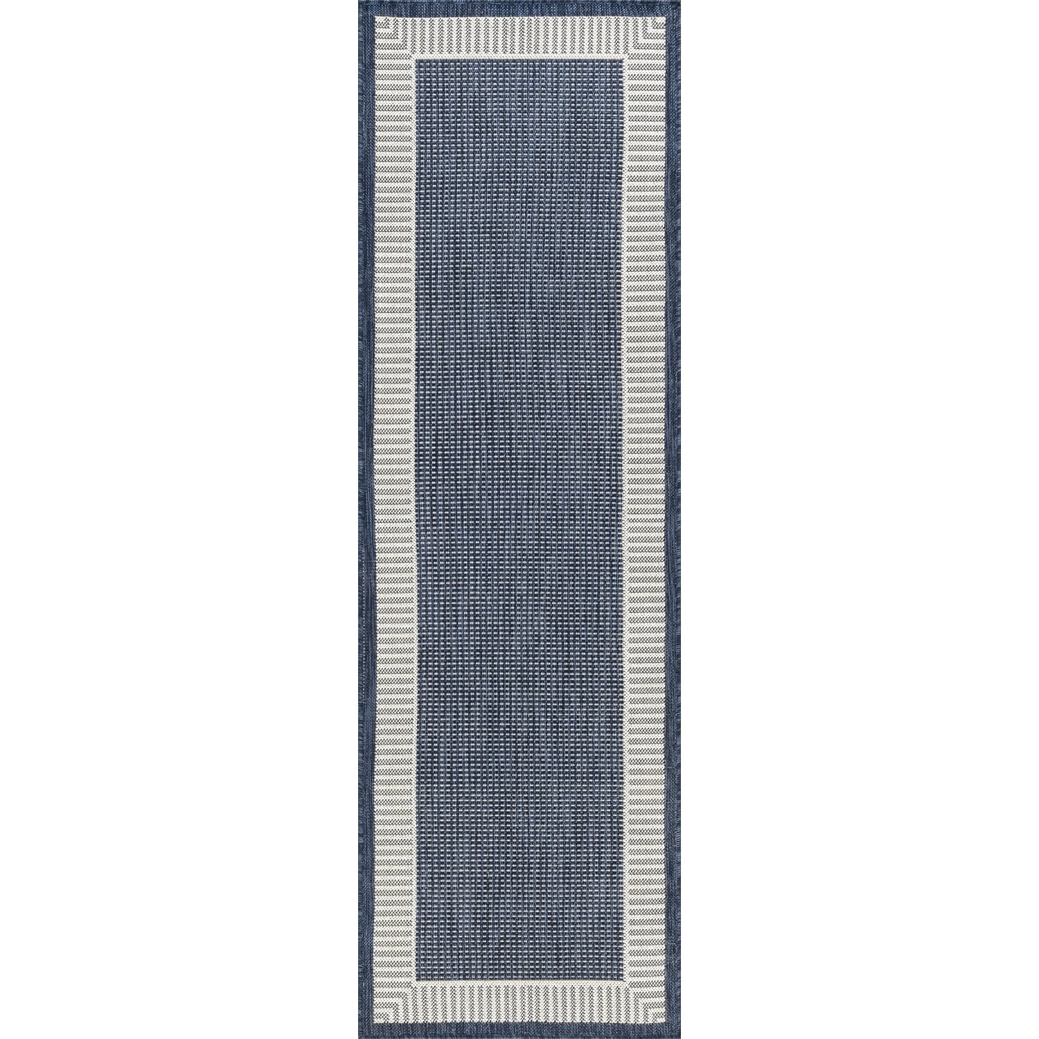 Alise Rugs Exo Coastal Striped Border Indoor/ Outdoor Area Rug Navy ...