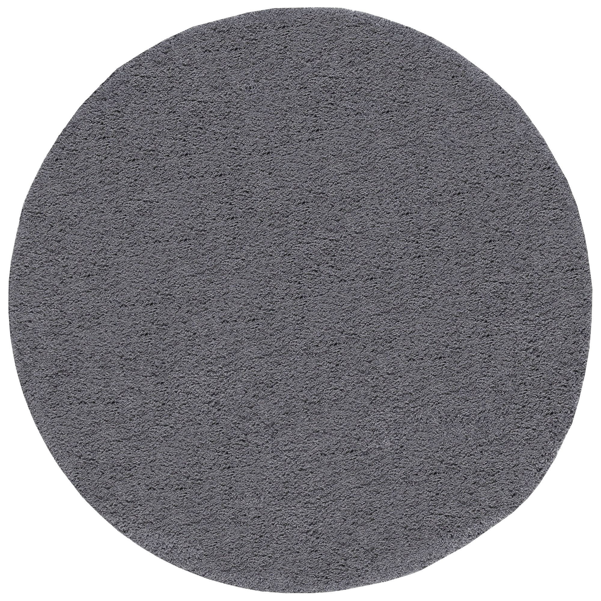 Alise Rugs Joy Shag Classic Diamond Indoor Area Rug Gray 7'10'' Round 8 ...