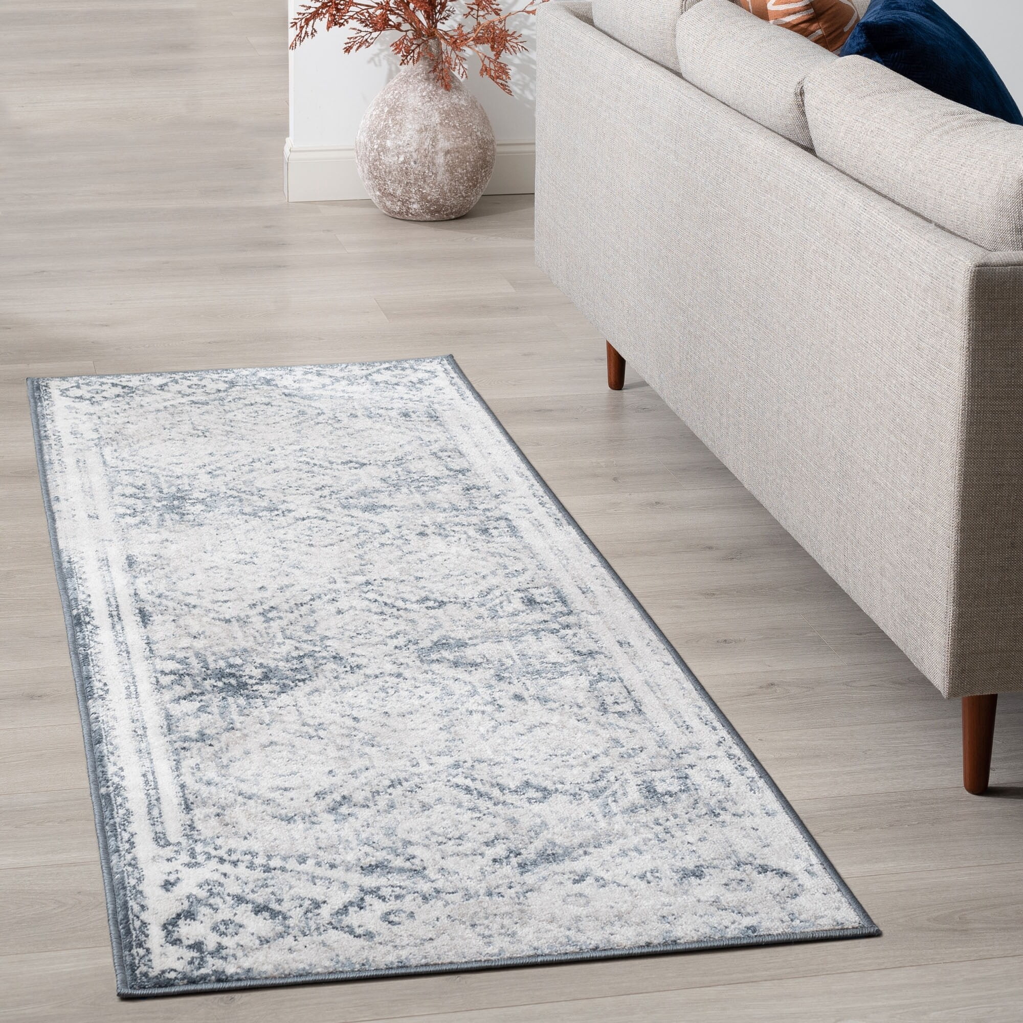 Alise Rugs Linx French Country Medallion Indoor Area Rug Blue 2'2'' x 7 ...