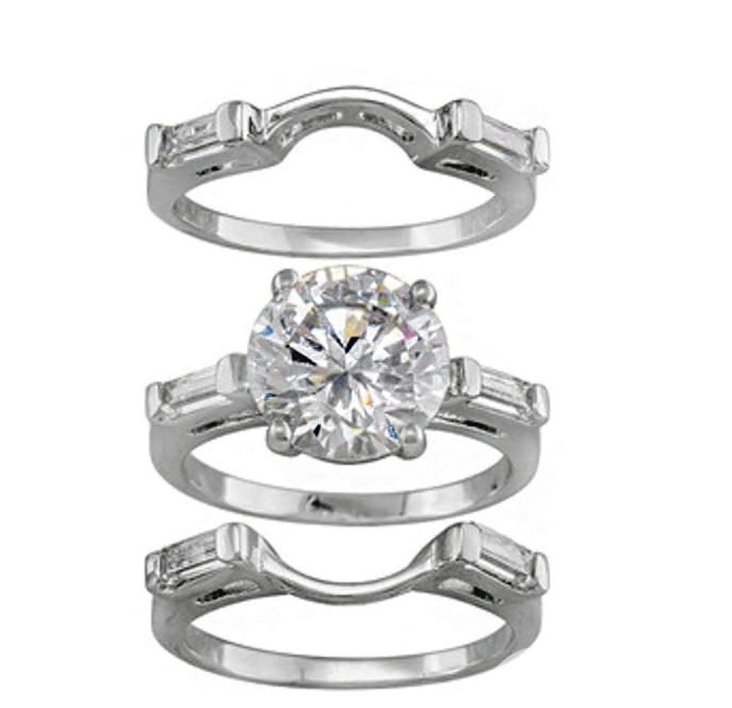Alisha 3 Ring Wedding Ring Set for Women Engagement Matching Band ...