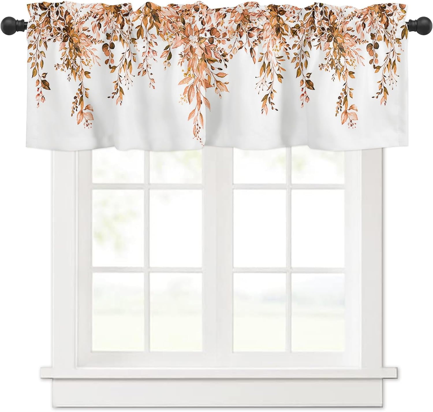 Alishomtll Orange Valance Curtains for Living Room Bedroom Kitchen ...